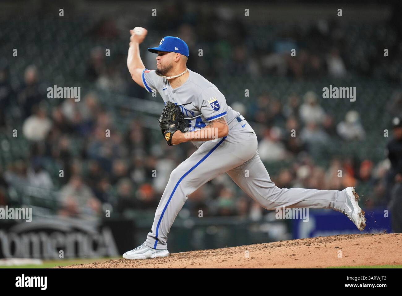 Kansas City Royals pitcher Steven Cruz throws against the Detroit ...