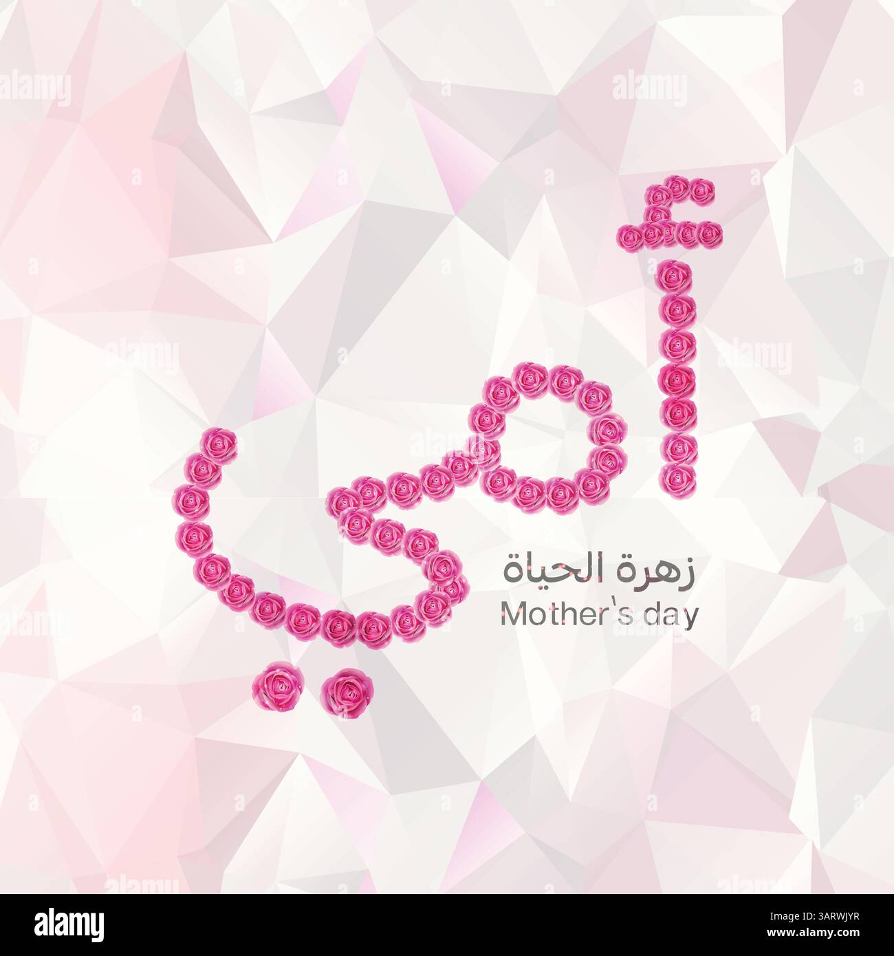 Mother's Day celebration in Arabic calligraphy text or font Stock ...