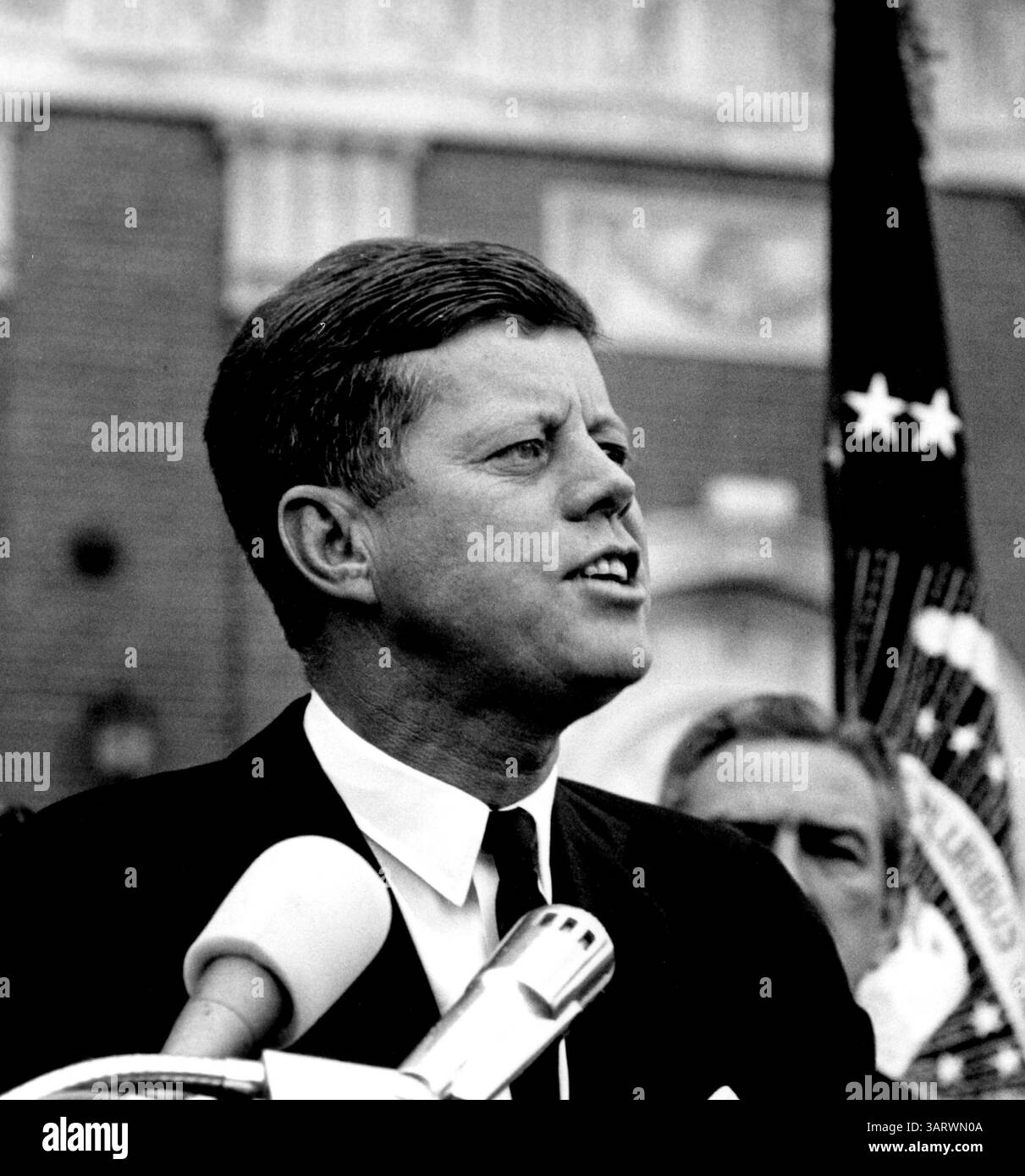 U.S. - President JOHN F. KENNEDY giving a speech. Date, place unknown ...