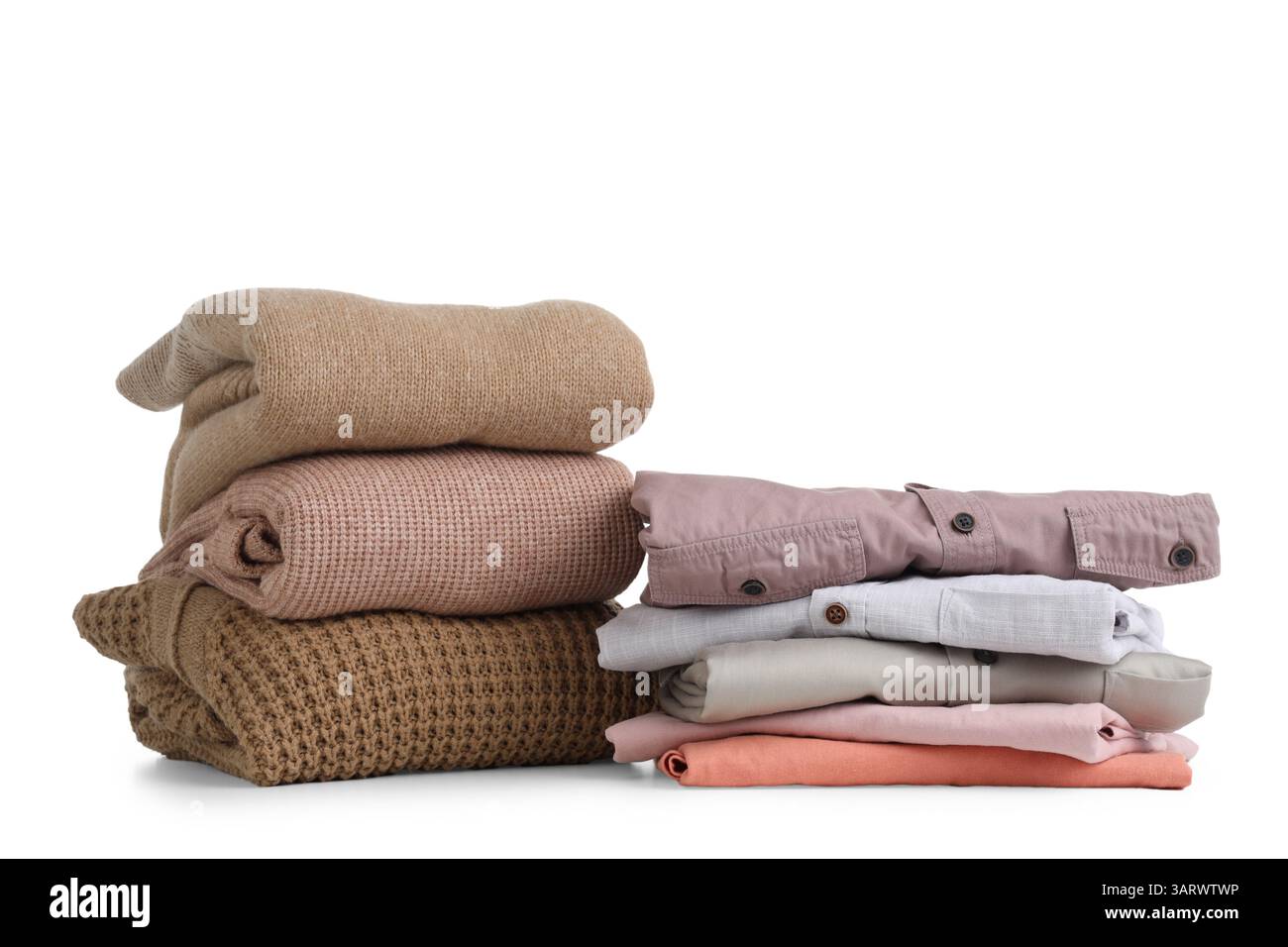 Stacks clean laundry on Cut Out Stock Images & Pictures - Alamy