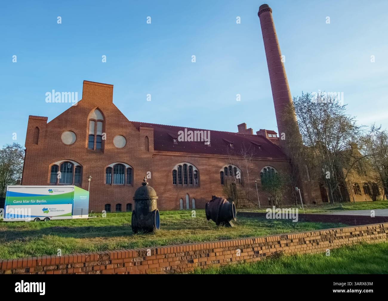 The historic brick building of the Zwischenpumpwerk Lichtenberg, part ...