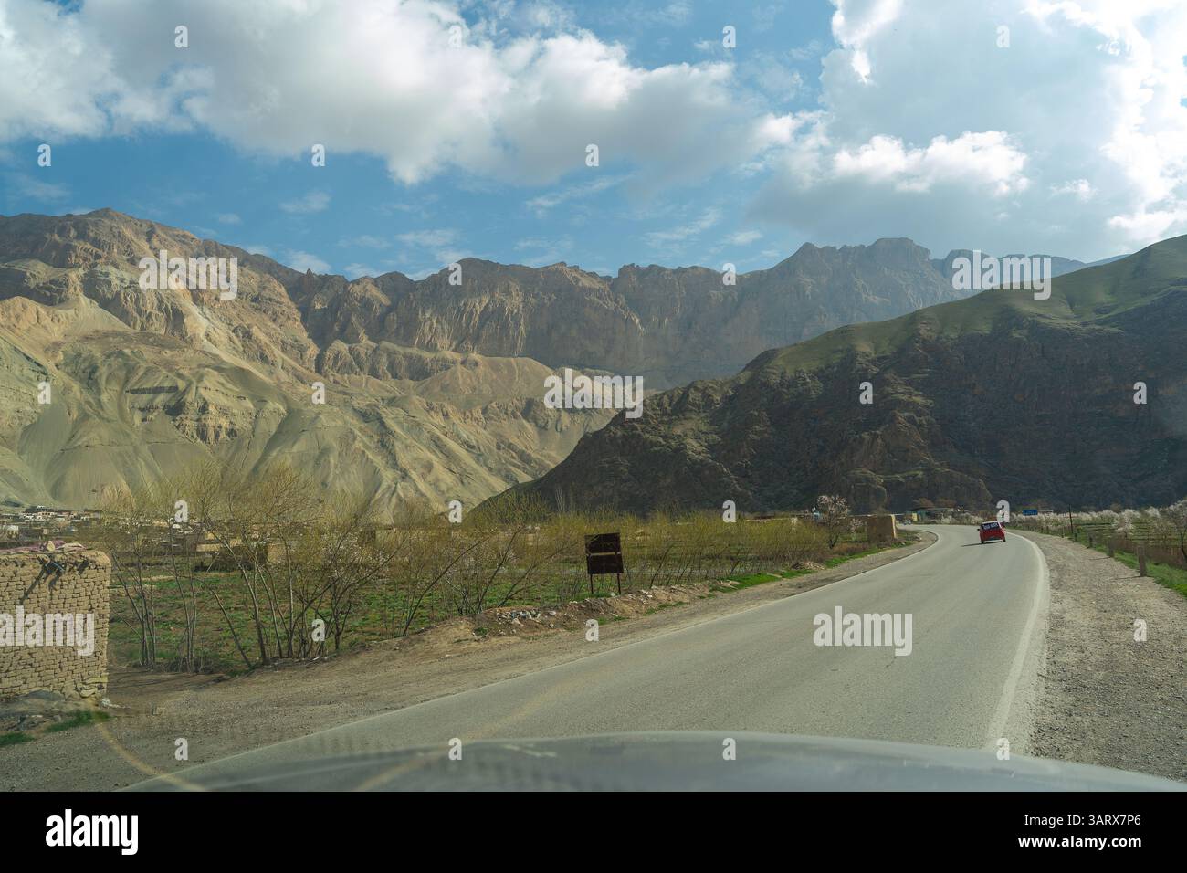 mountain landscape on the highway Mazar and Sharif Kabul, Aybak city ...
