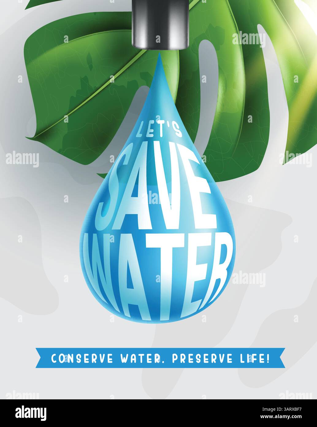 Let's save water clipart poster. Save, conserve and preserve water campaign clip art for saving ...