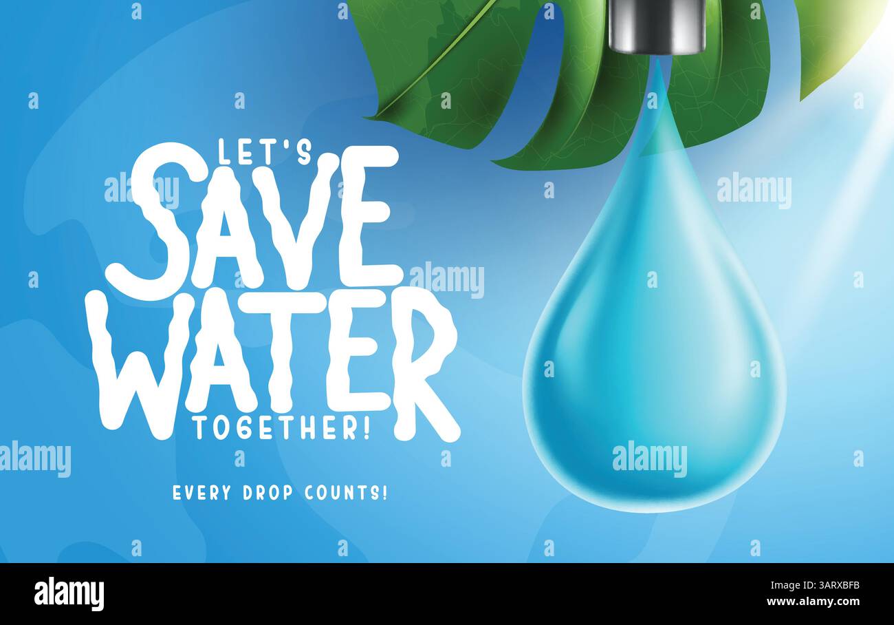 Let's save water clipart design. Save water together text clip art with ...
