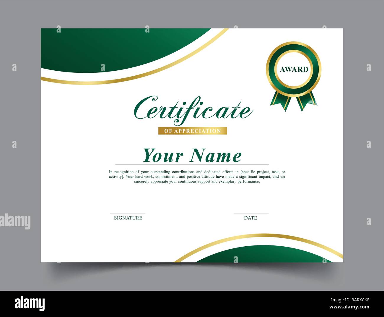 Certificate of appreciation green template clipart. Award of ...