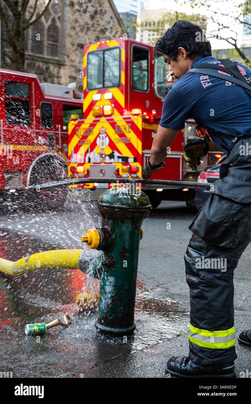 Seattle, USA. 17th Apr 2025. Late in the day the Seattle Fire ...
