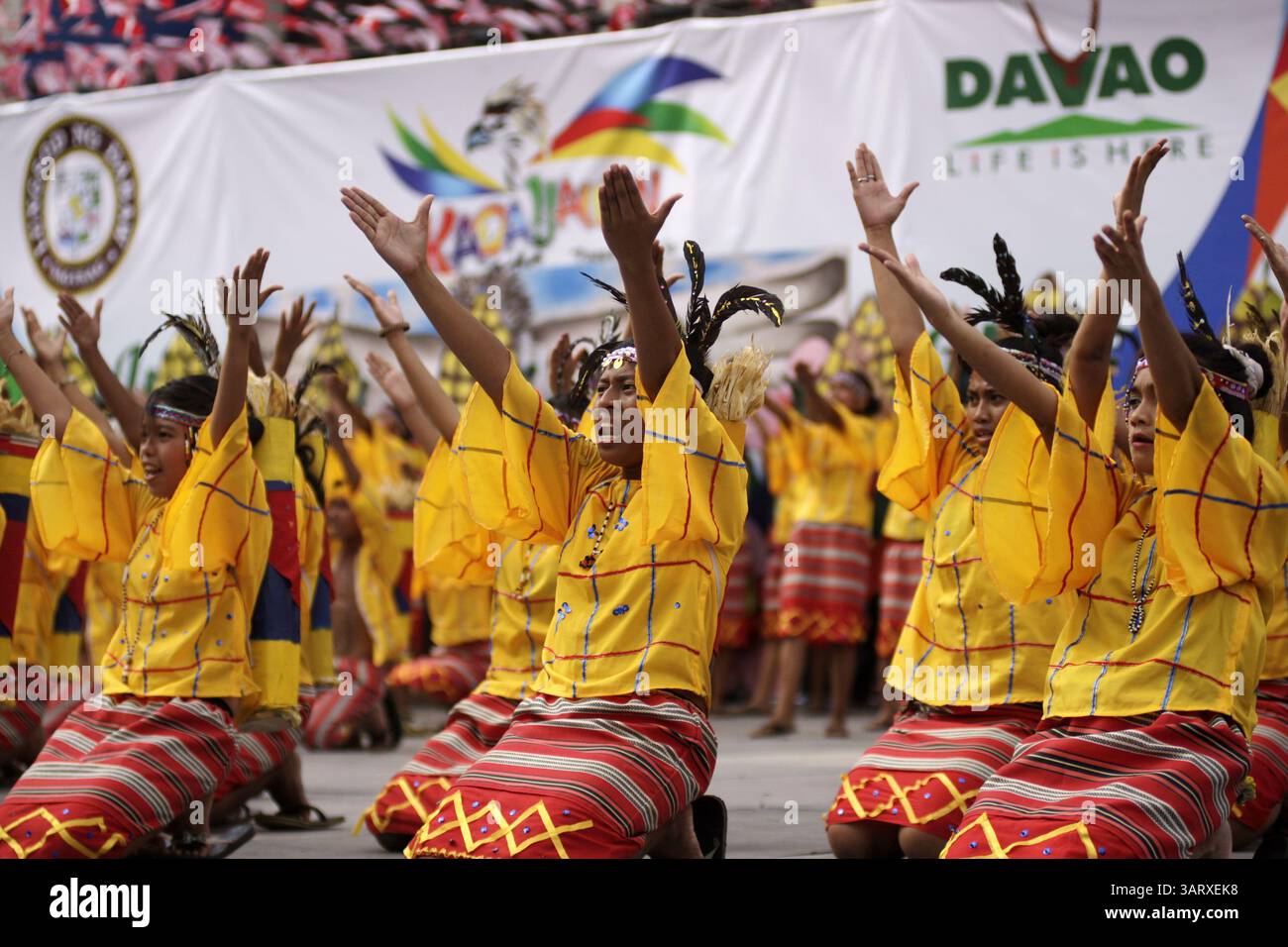 Aug. 17, 2013 - Davao, Philippines - Filipino performers wearing a ...