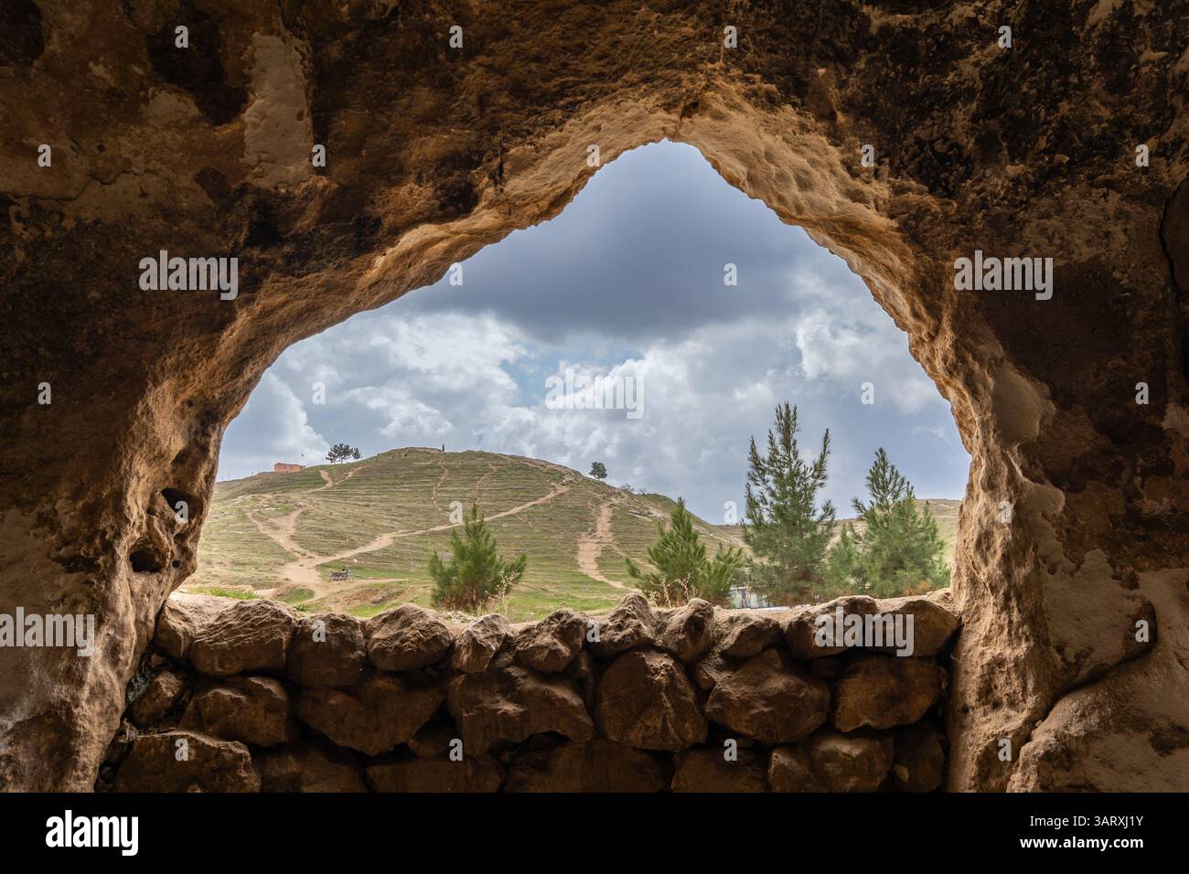 Takht-e Rustam Stupa, a Buddhist medieval building in Afghanistan, an ...