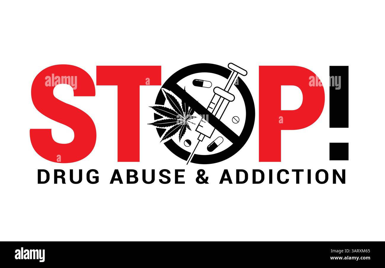 Stop drugs signages clipart poster. Stop drug abuse and addiction ...