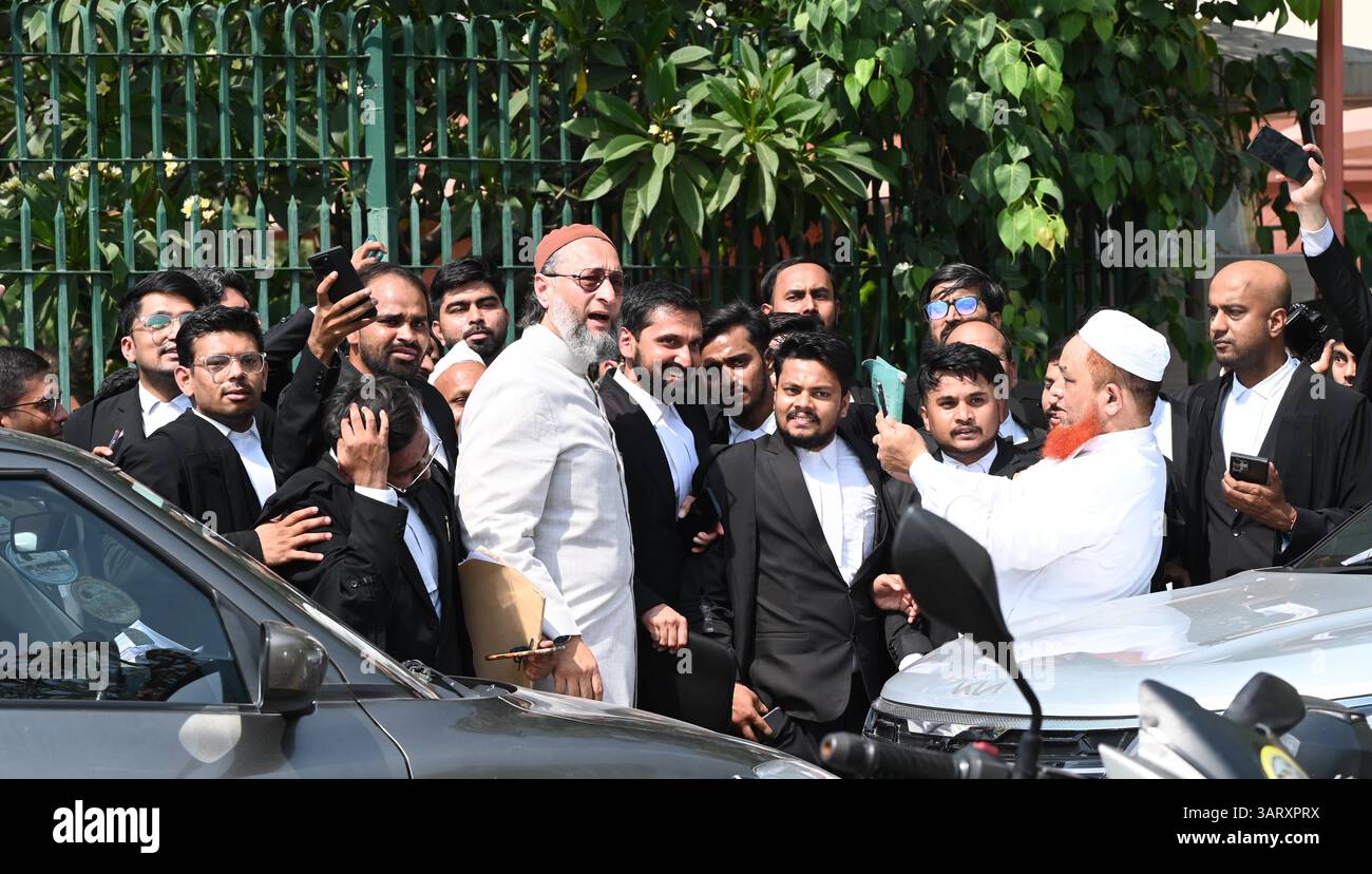 New Delhi, India. 17th Apr, 2025. NEW DELHI, INDIA - APRIL 17: AIMIM Chief Asaduddin Owaisi ...