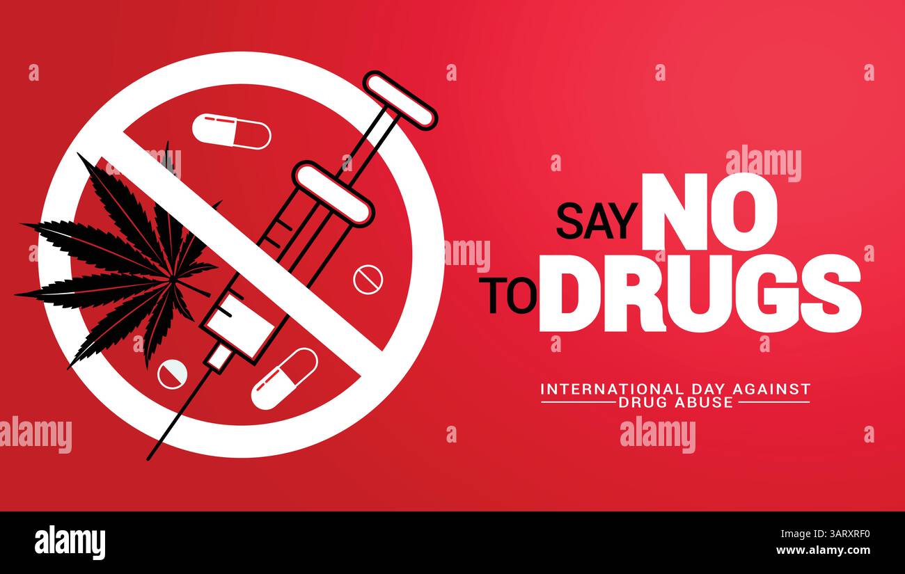 Drugs abuse poster clipart signage. Say no to drugs international day ...