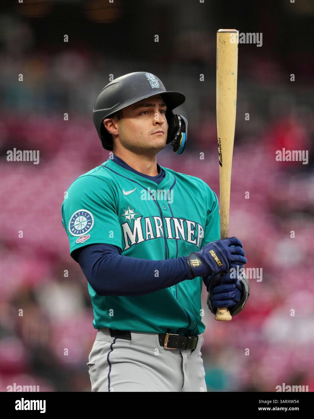 Seattle Mariners' Ben Williamson looks to bat during the second inning ...