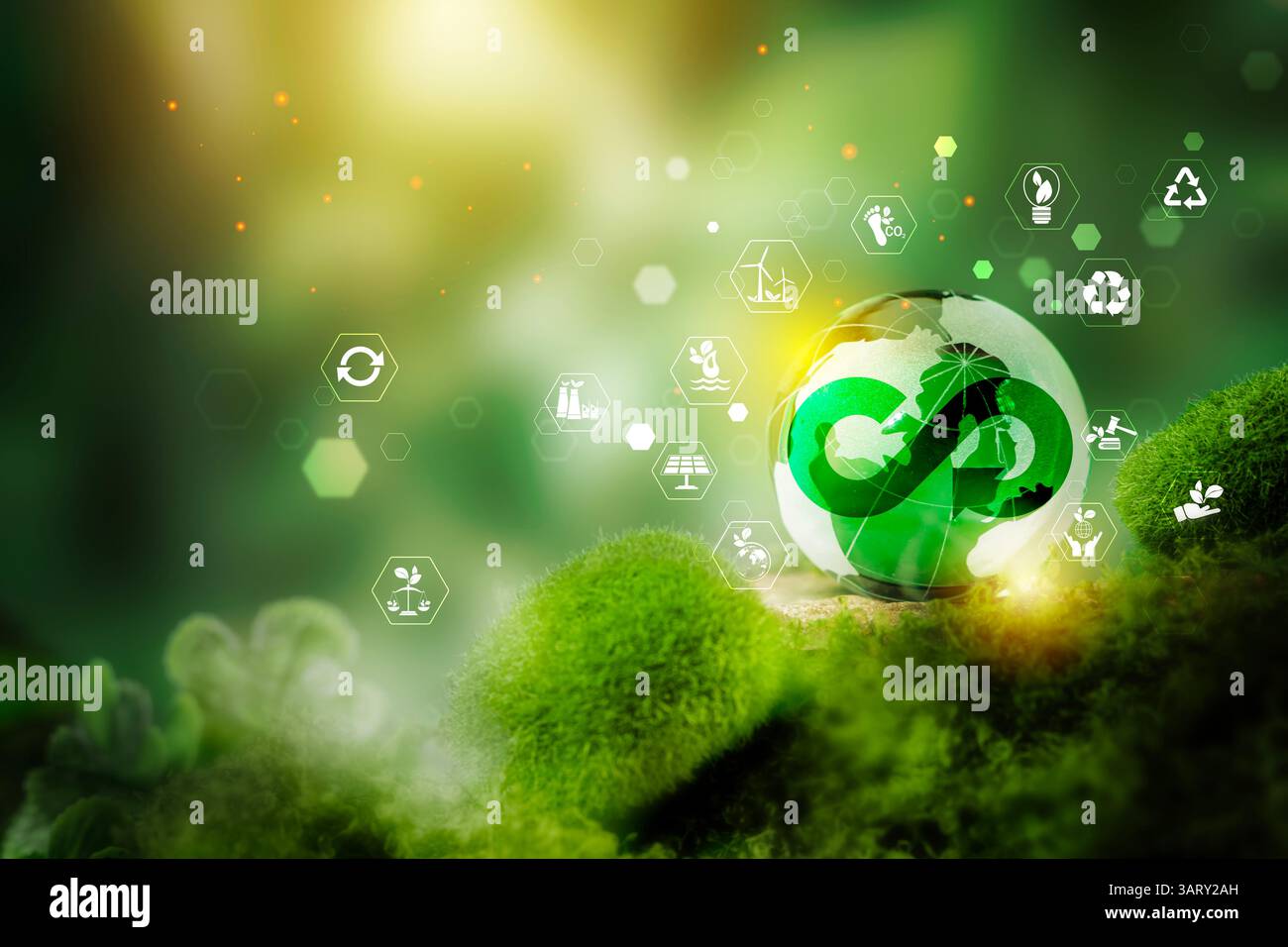 Crystal earth Environment sustainable circular economy for future growth of business Carbon ...