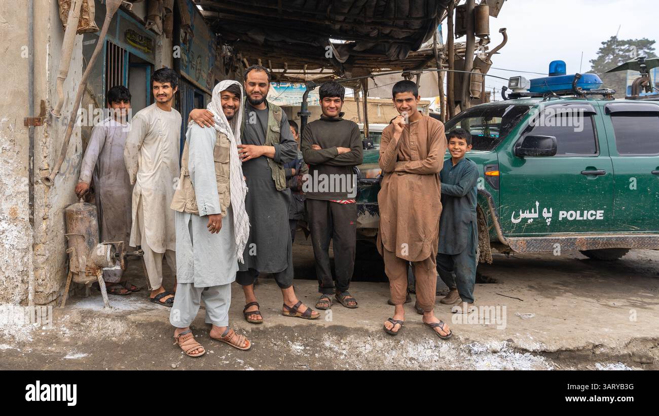 local residents, civilian policemen near a police station Stock Photo ...