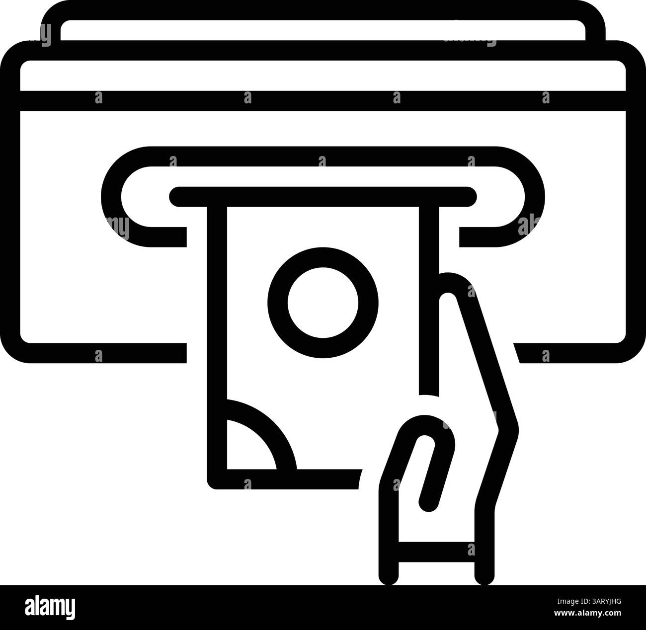 Cash withdrawal icon Black and White Stock Photos & Images - Alamy