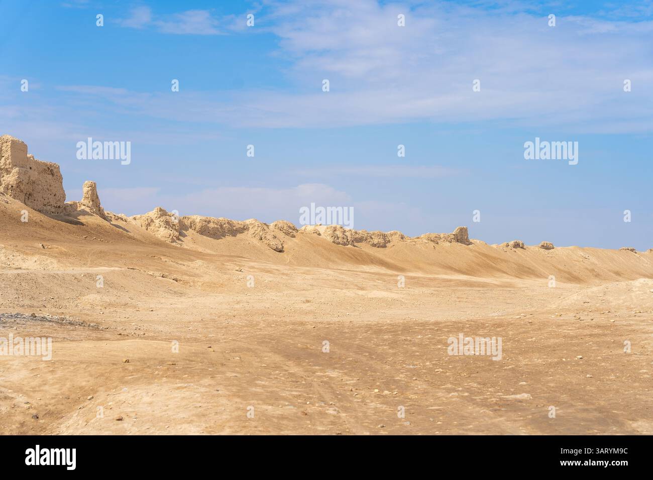 landscape with ruins of the ancient city wall of Balkh, Afghanistan ...