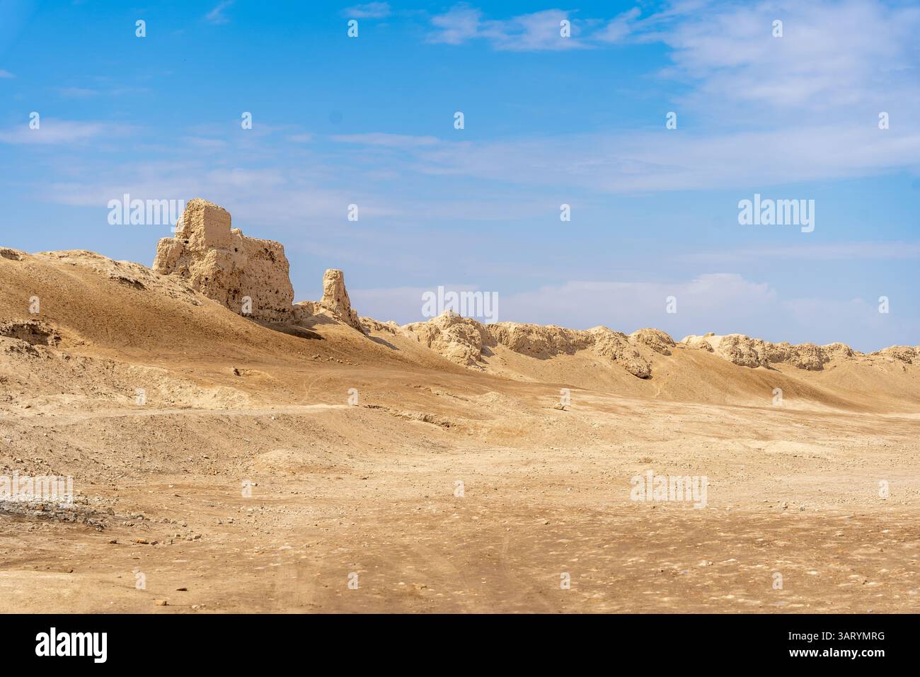 landscape with ruins of the ancient city wall of Balkh, Afghanistan ...