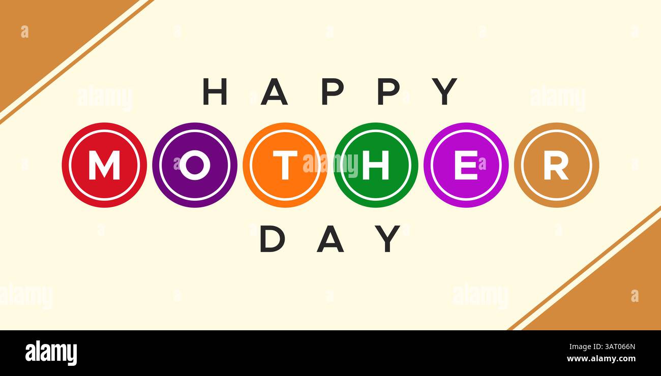 Mother letters in colorful circle. Happy mother day celebration design ...