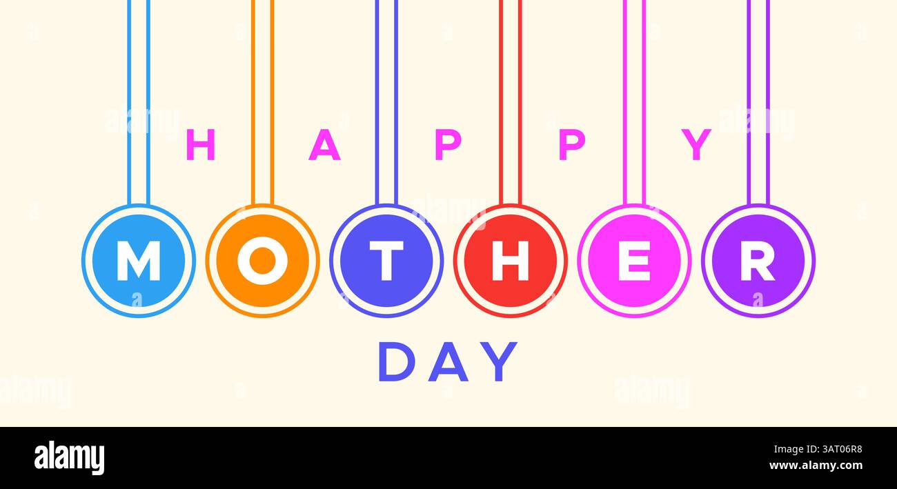 Colorful hanging Mother letters design for Mother's day celebration ...