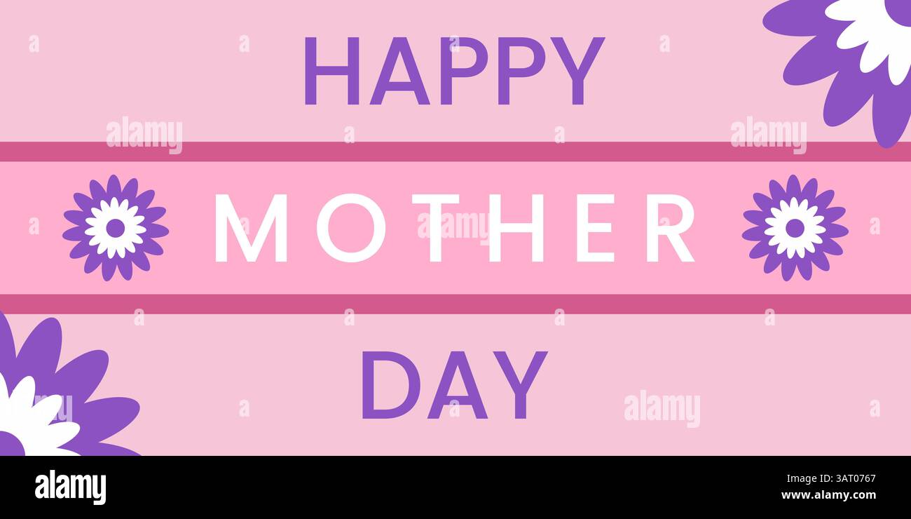 happy mother day typography with beautiful flowers template design for ...