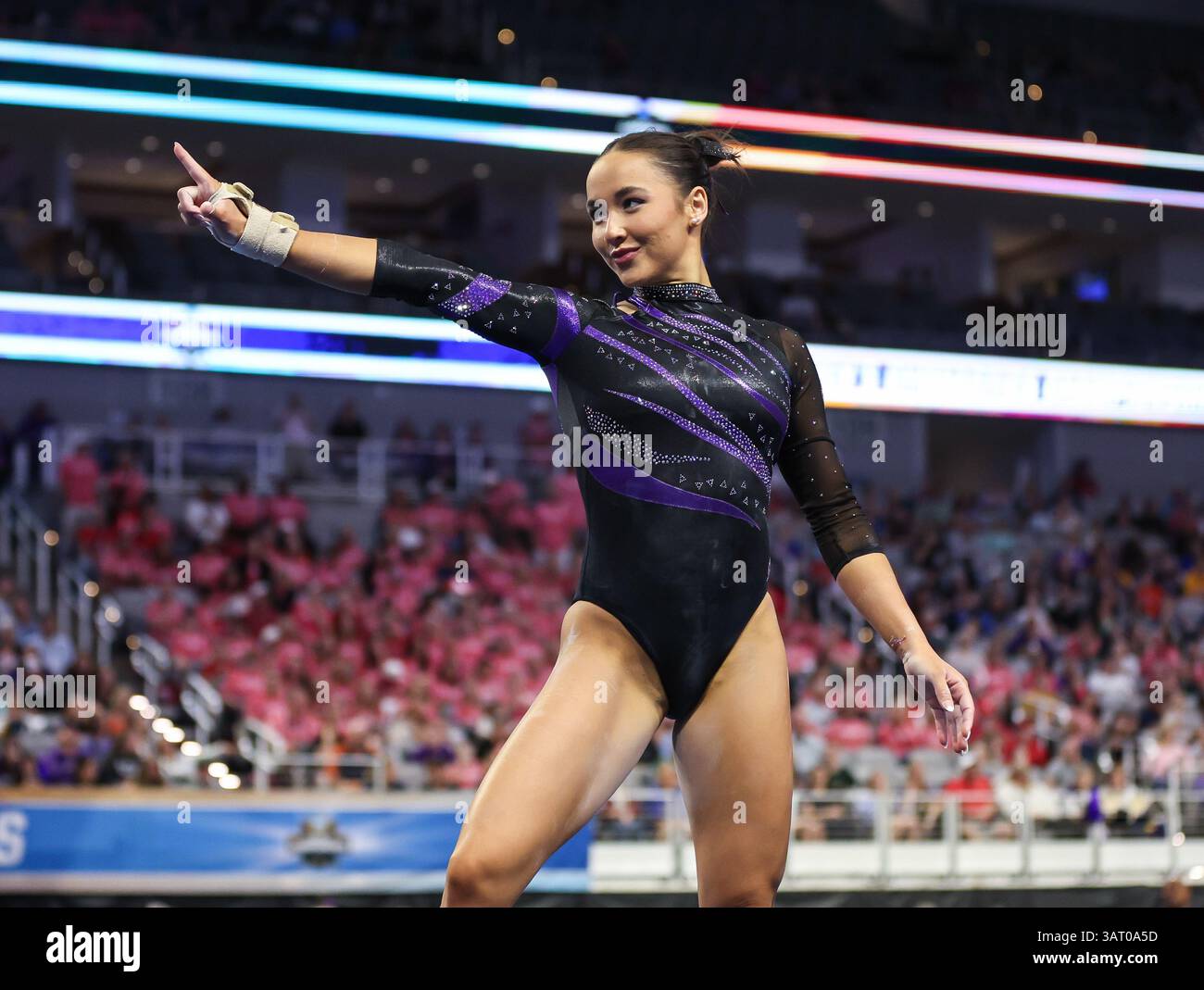 April 17, 2025: LSU's Aleah Finnegan on the floor exercise during ...