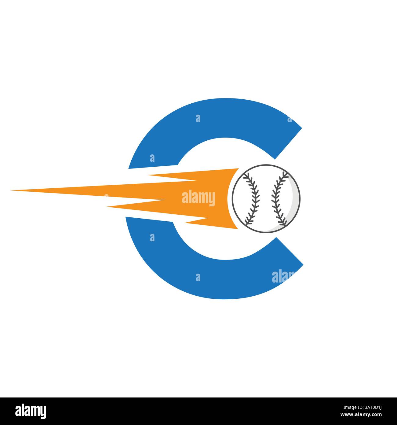 Initial Letter C Baseball Logo Design With Speed Symbol. Baseball Logo ...