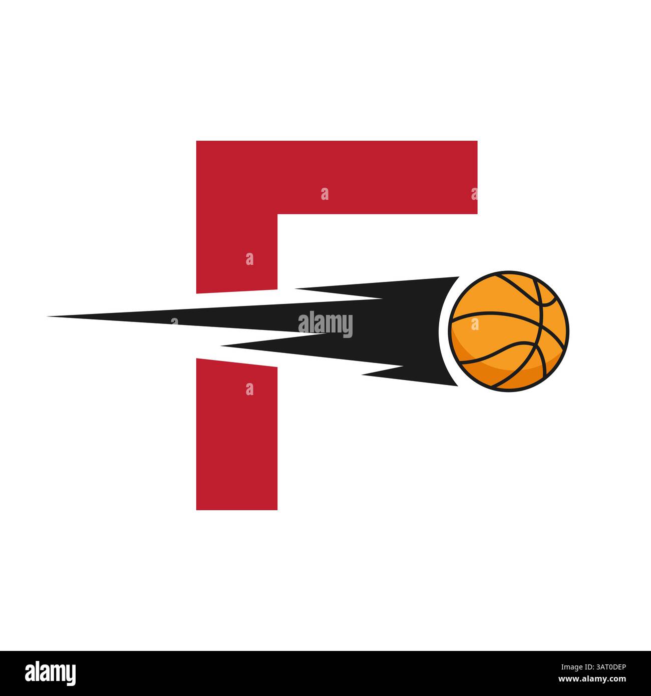 Initial Letter F Basketball Logo Design With Speed Symbol. Basketball ...