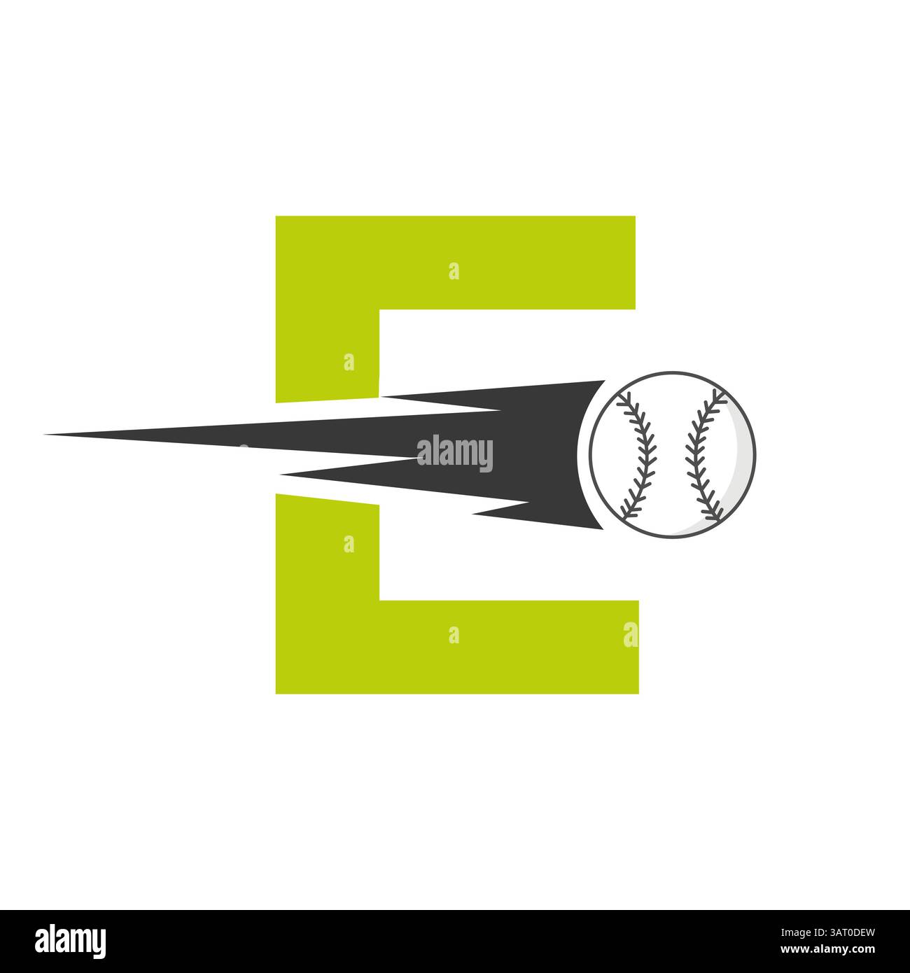 Initial Letter E Baseball Logo Design With Speed Symbol. Baseball Logo ...