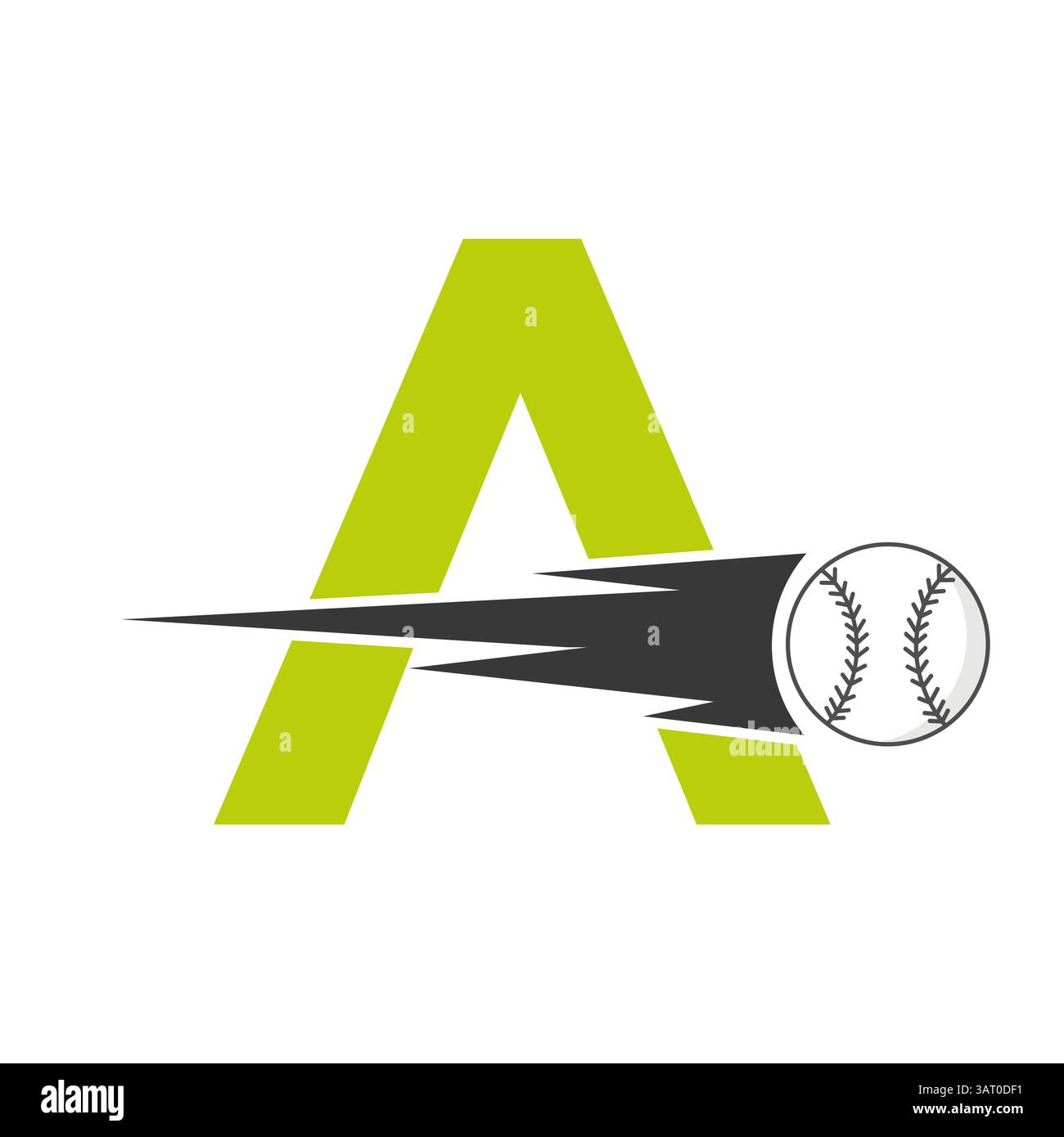 Initial Letter A Baseball Logo Design With Speed Symbol. Baseball Logo ...