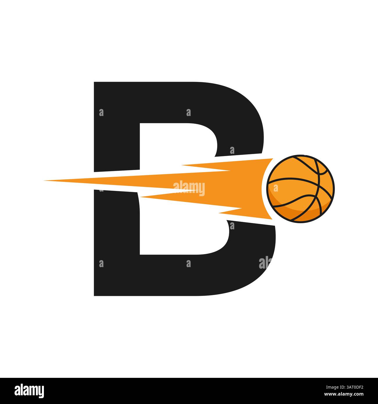 Initial Letter B Basketball Logo Design With Speed Symbol. Basketball ...