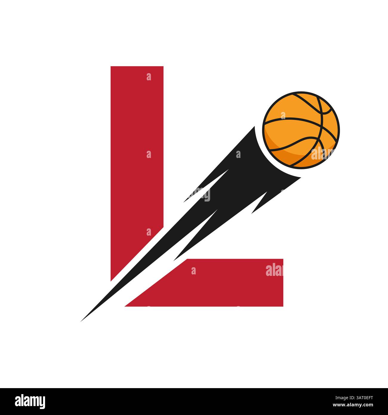 Initial Letter L Basketball Logo Design With Speed Symbol. Basketball ...