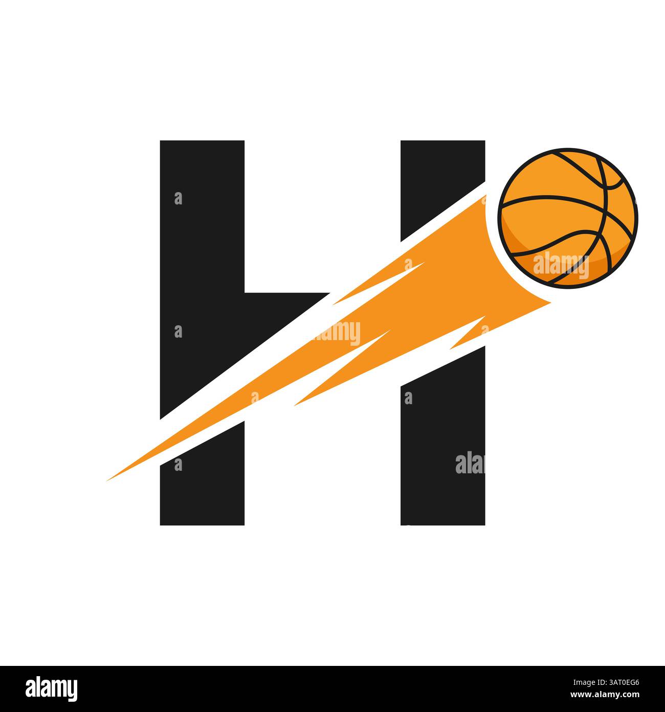 Initial Letter H Basketball Logo Design With Speed Symbol. Basketball ...