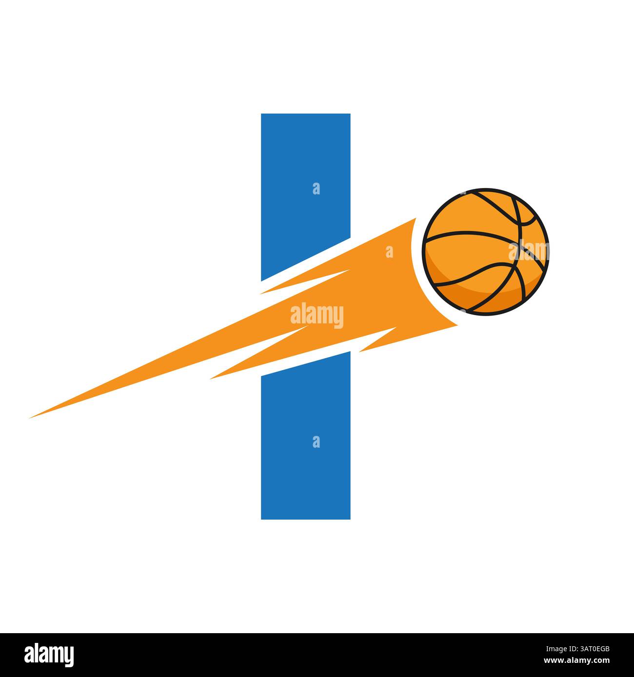 Initial Letter I Basketball Logo Design With Speed Symbol. Basketball ...