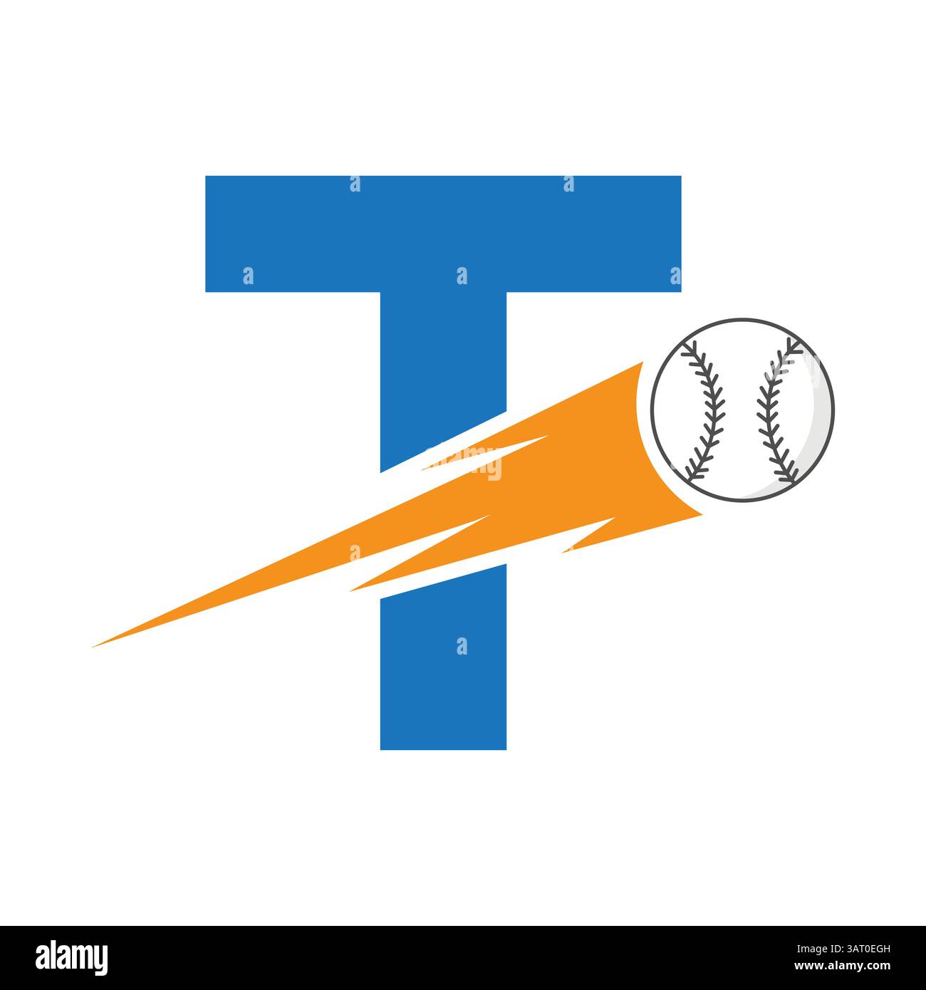 Initial Letter T Baseball Logo Design With Speed Symbol. Baseball Logo ...