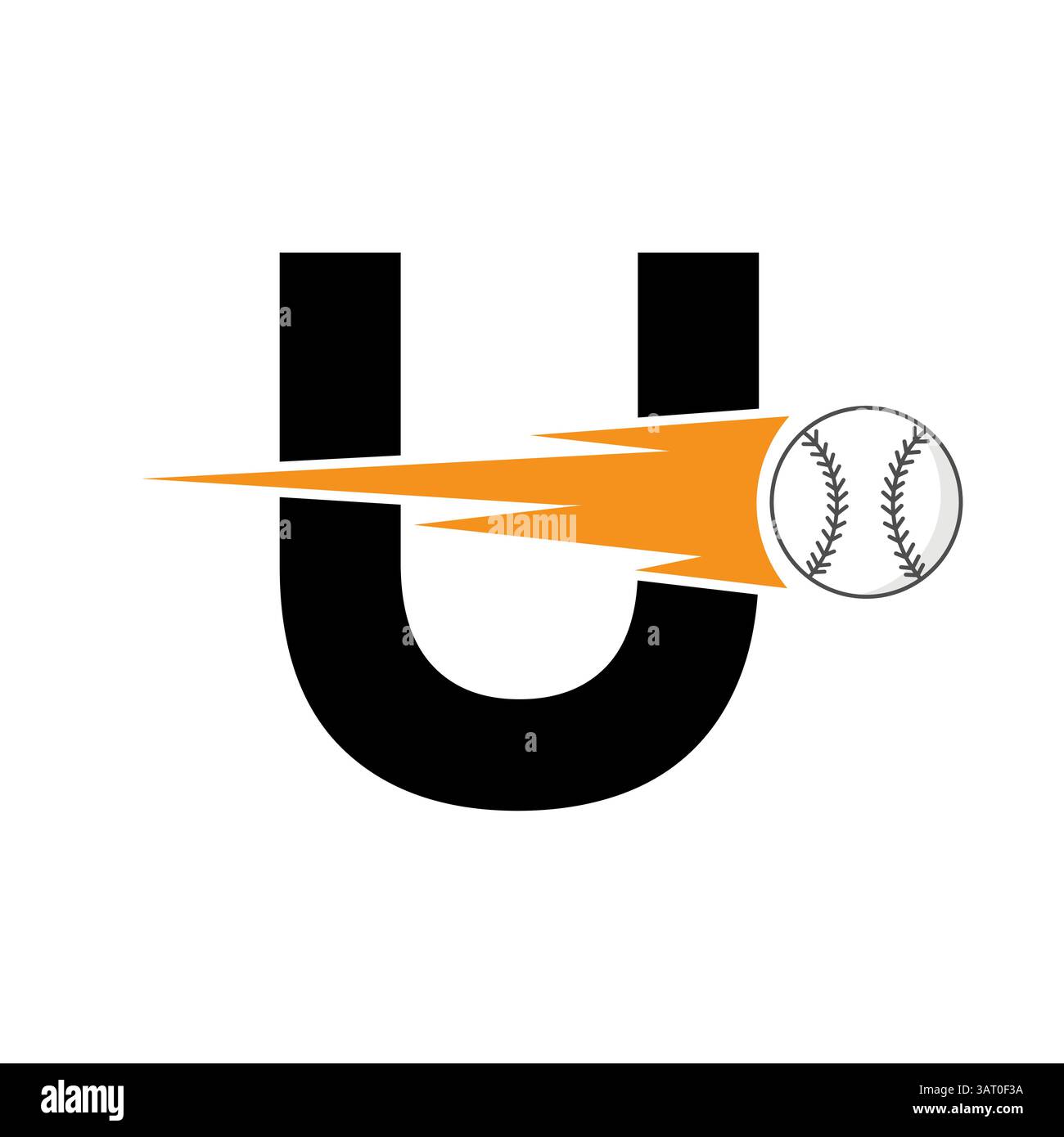Initial Letter U Baseball Logo Design With Speed Symbol. Baseball Logo ...