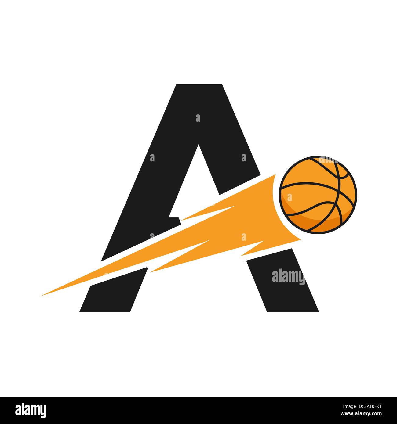 Initial Letter A Basketball Logo Design With Speed Symbol. Basketball ...