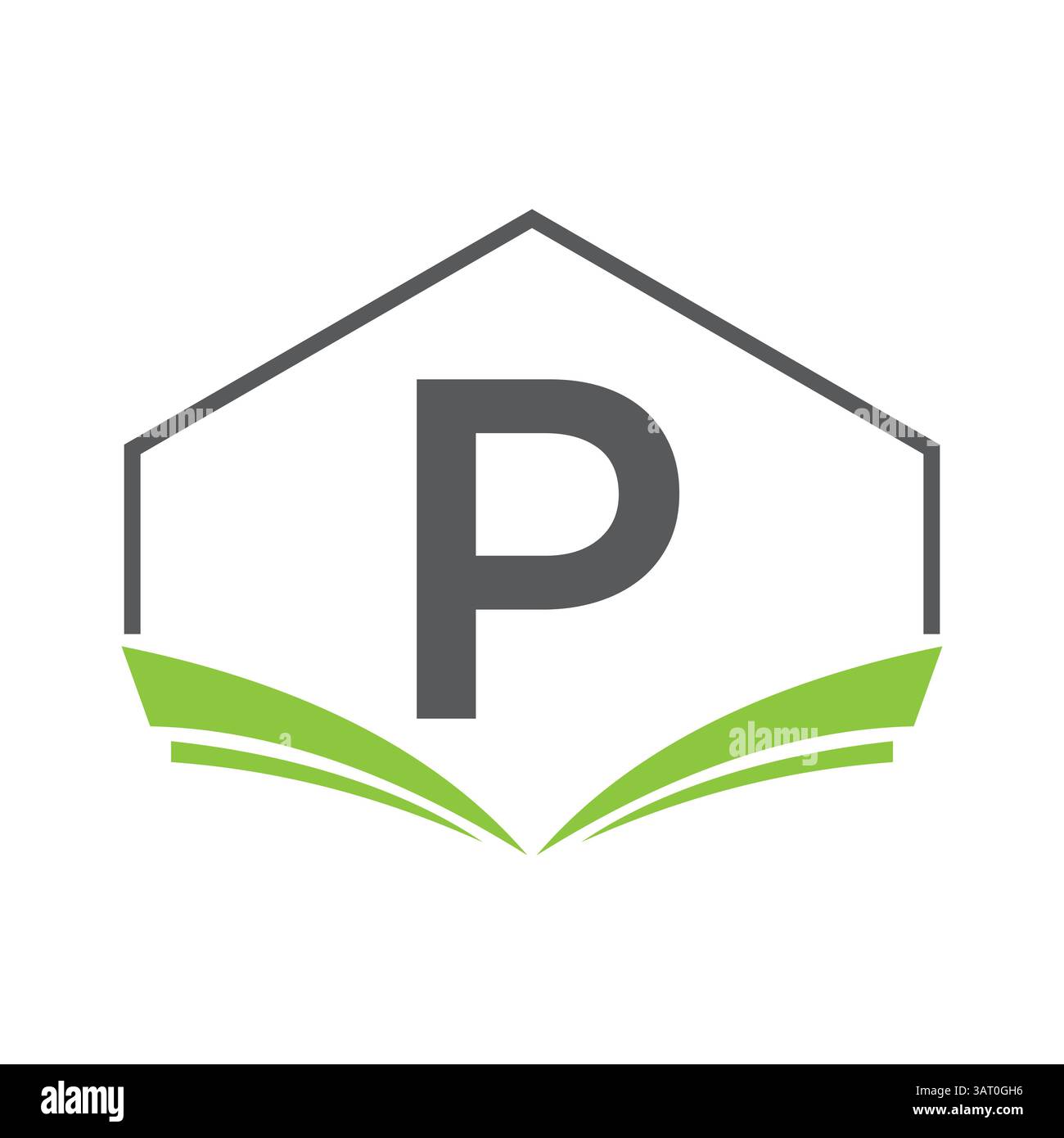 Education Logo On Letter P Concept With Open Book Icon Stock Vector ...