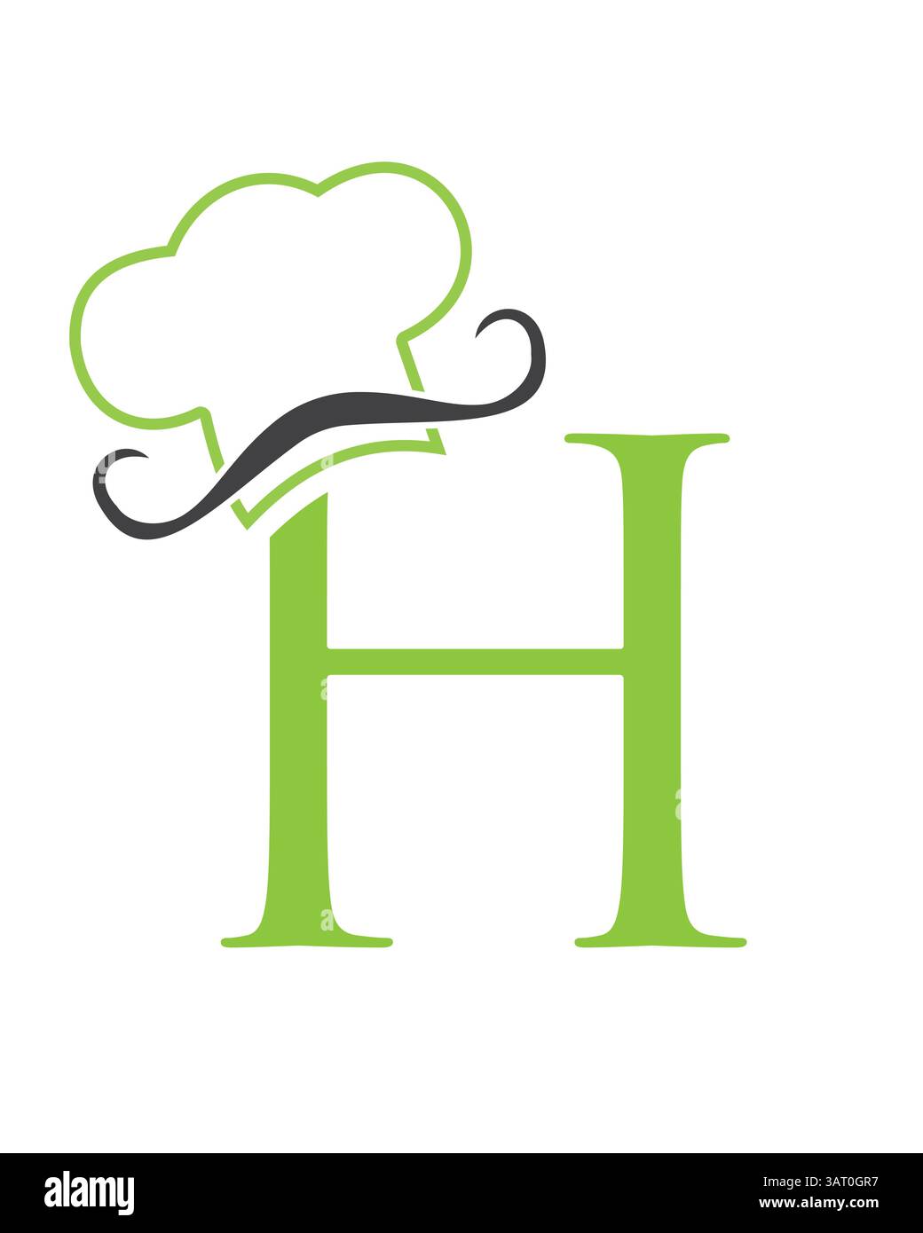 Initial Letter H Chef Hat Symbol For Restaurant Logo Design Vector ...
