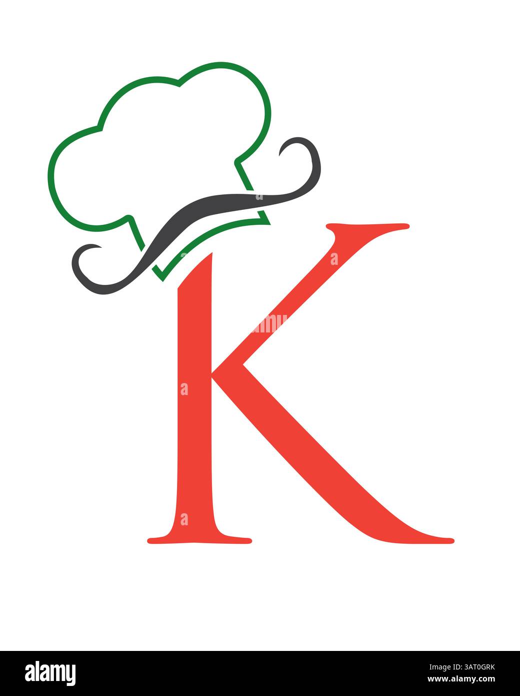 Initial Letter K Chef Hat Symbol For Restaurant Logo Design Vector ...