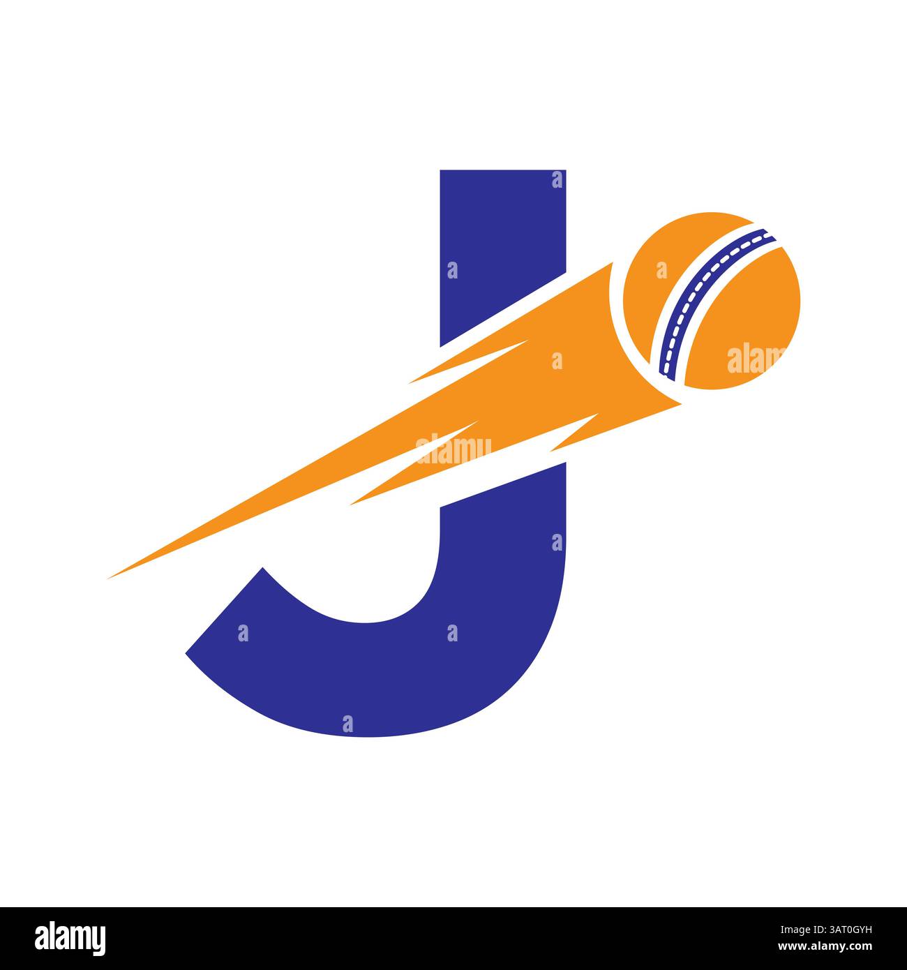 Initial Letter J Cricket Sports Logo Design With Speed Symbol. Cricket ...