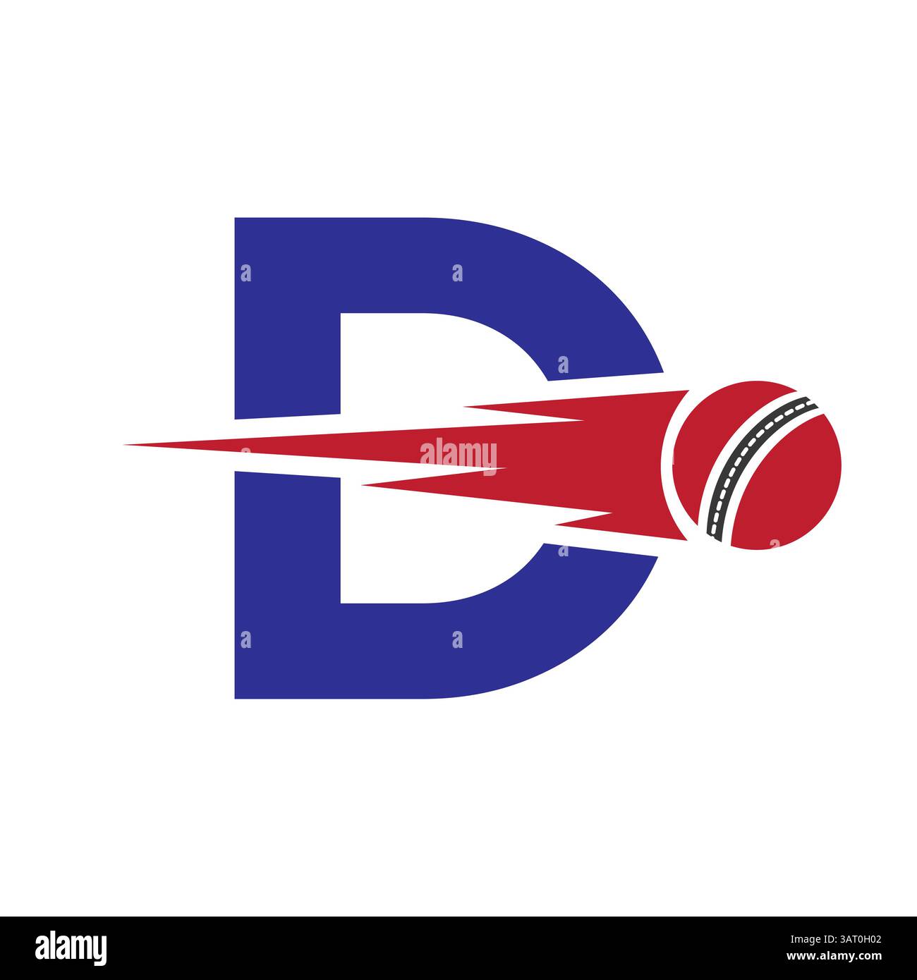 Initial Letter D Cricket Sports Logo Design With Speed Symbol. Cricket ...