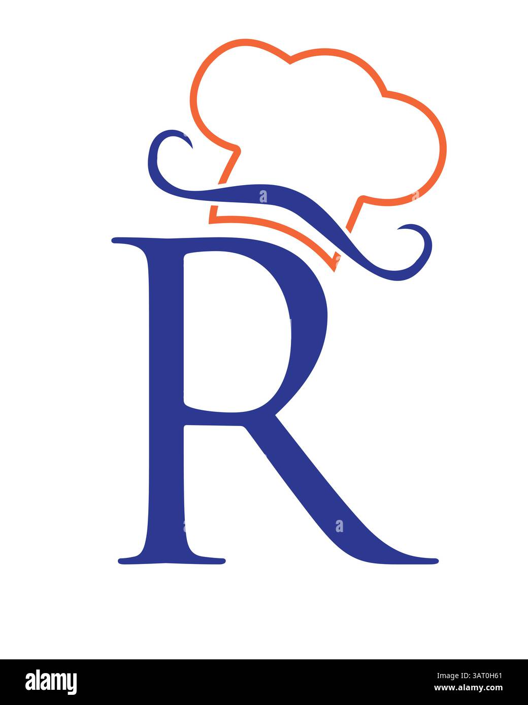 Initial Letter R Chef Hat Symbol For Restaurant Logo Design Vector ...