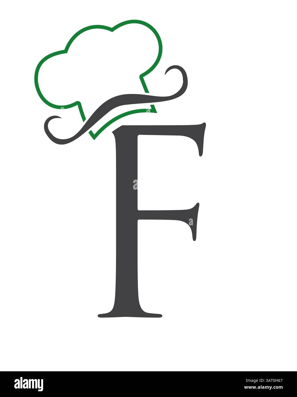 Initial Letter F Chef Hat Symbol For Restaurant Logo Design Vector ...