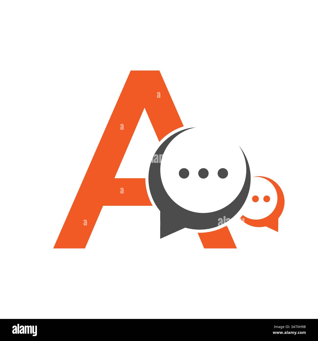 Initial Communication Logo On Letter A With Chat Symbol Stock Vector ...