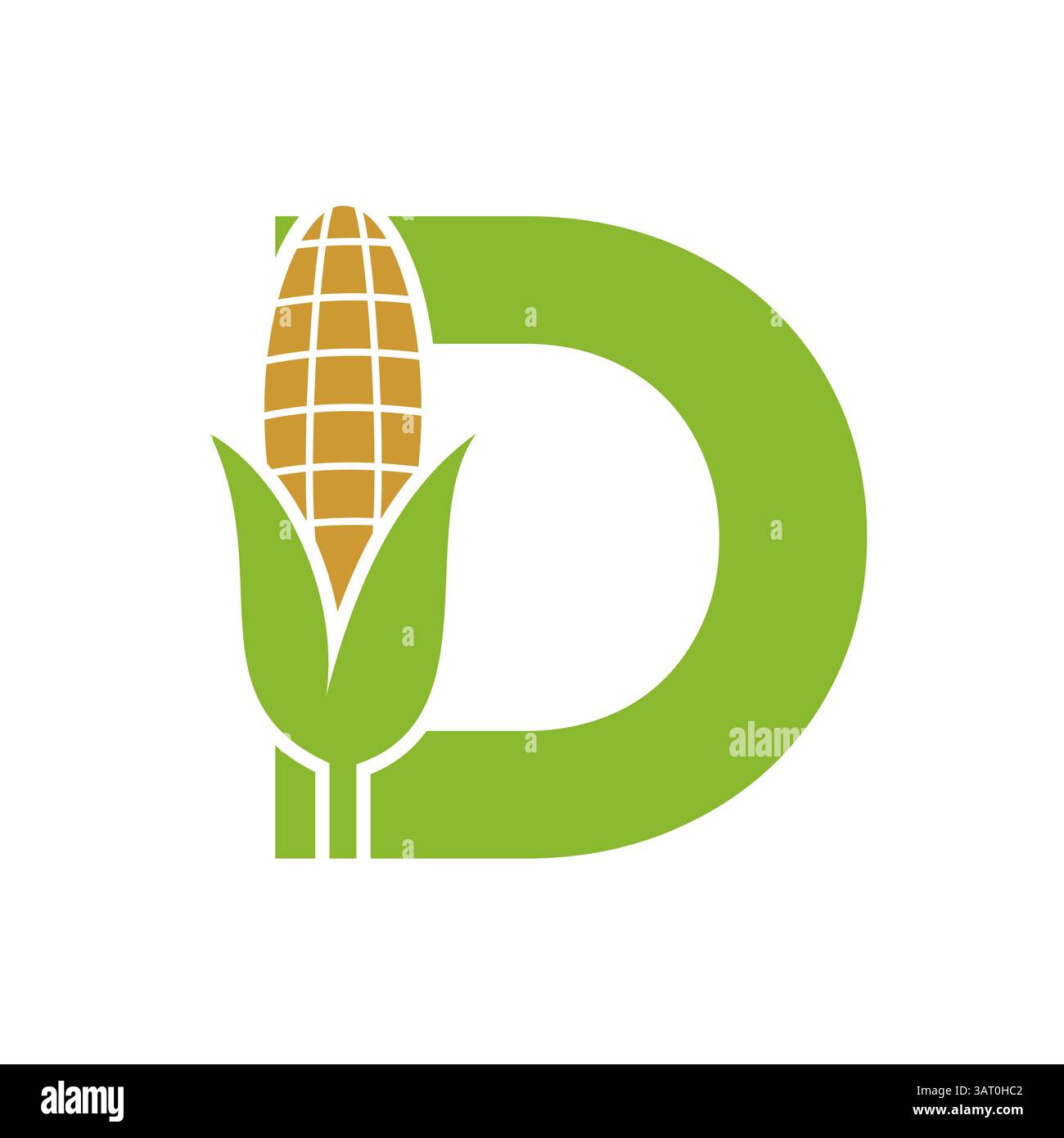 Agriculture Logo Design On Letter D With Corn Symbol for Farm Logo ...