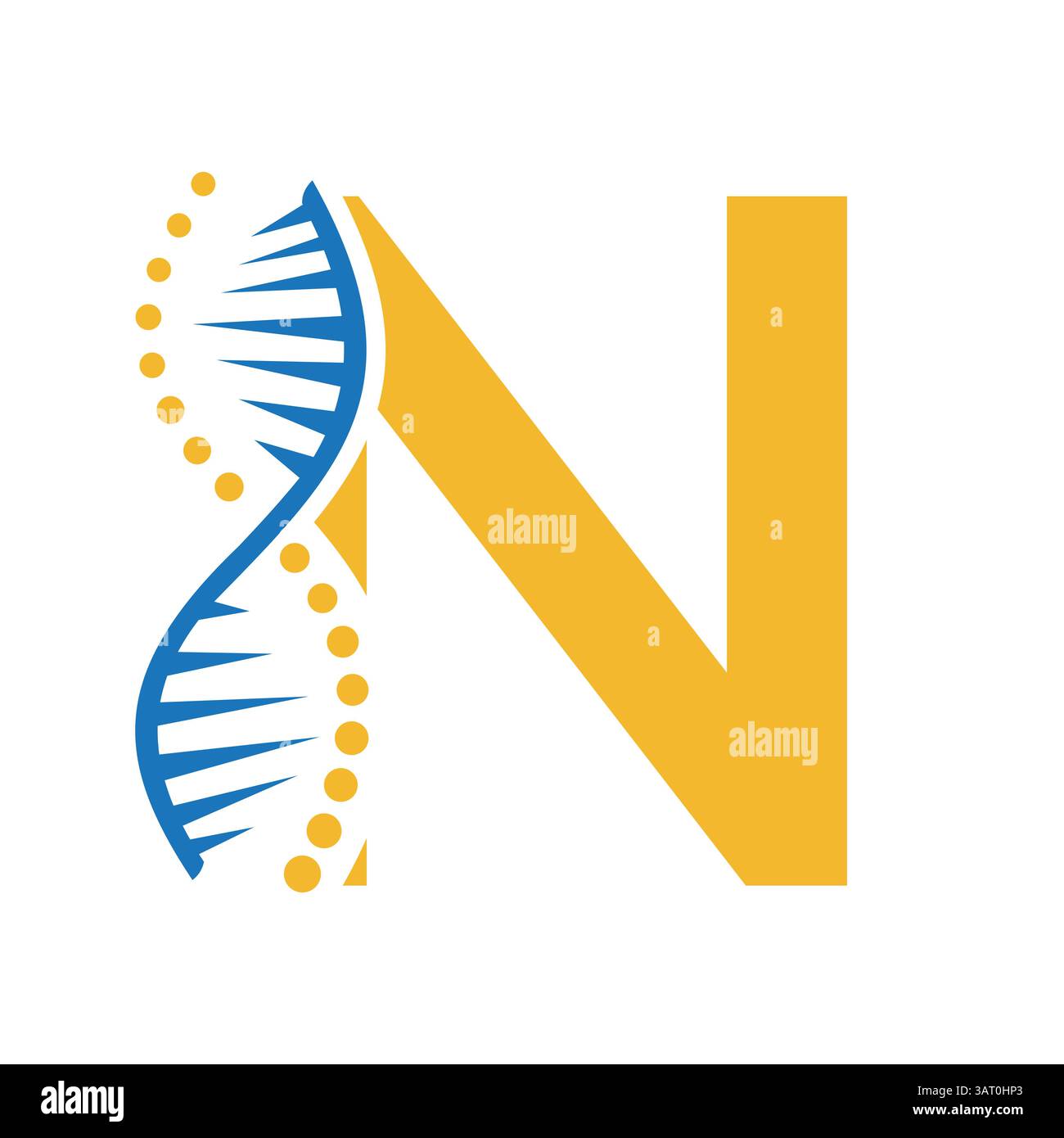 Initial DNA Logo On Letter N Vector Template For Healthcare Sign Stock ...
