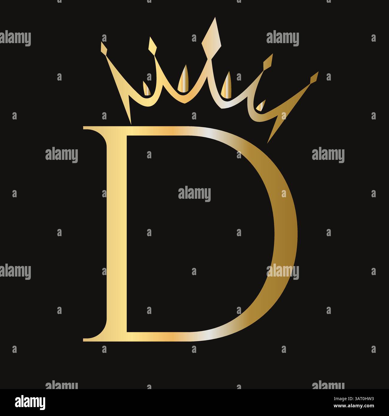 Letter D Crown Logo Concept For Fashion and Beauty Symbol Vector ...