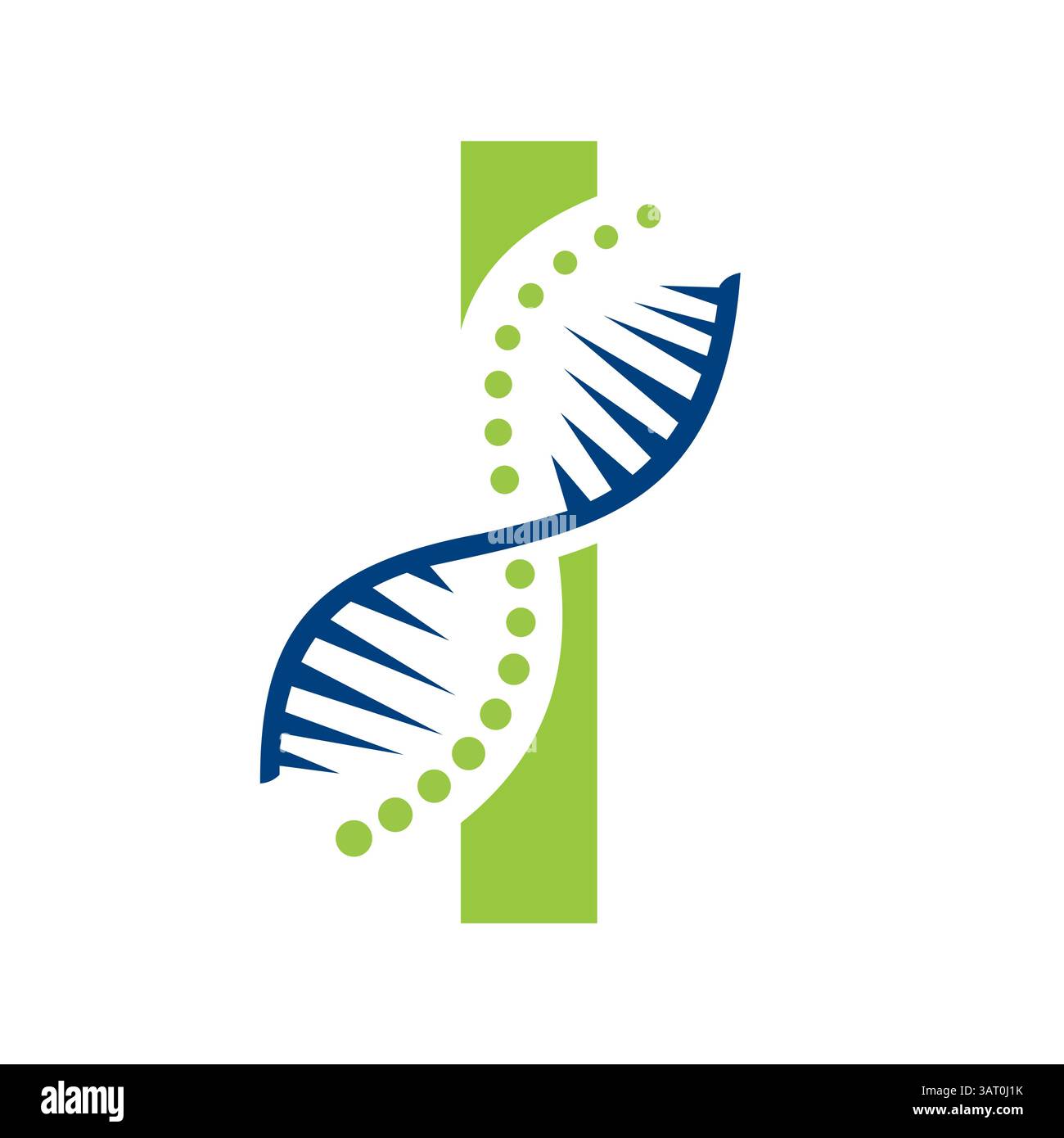 Initial DNA Logo On Letter I Vector Template For Healthcare Sign Stock ...