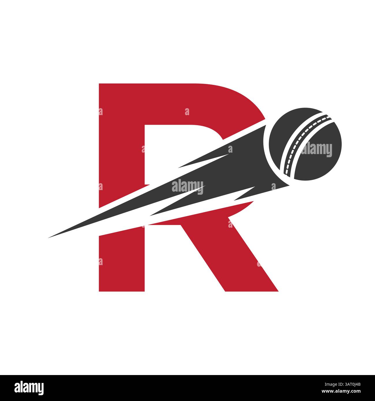 Initial Letter R Cricket Sports Logo Design With Speed Symbol. Cricket ...