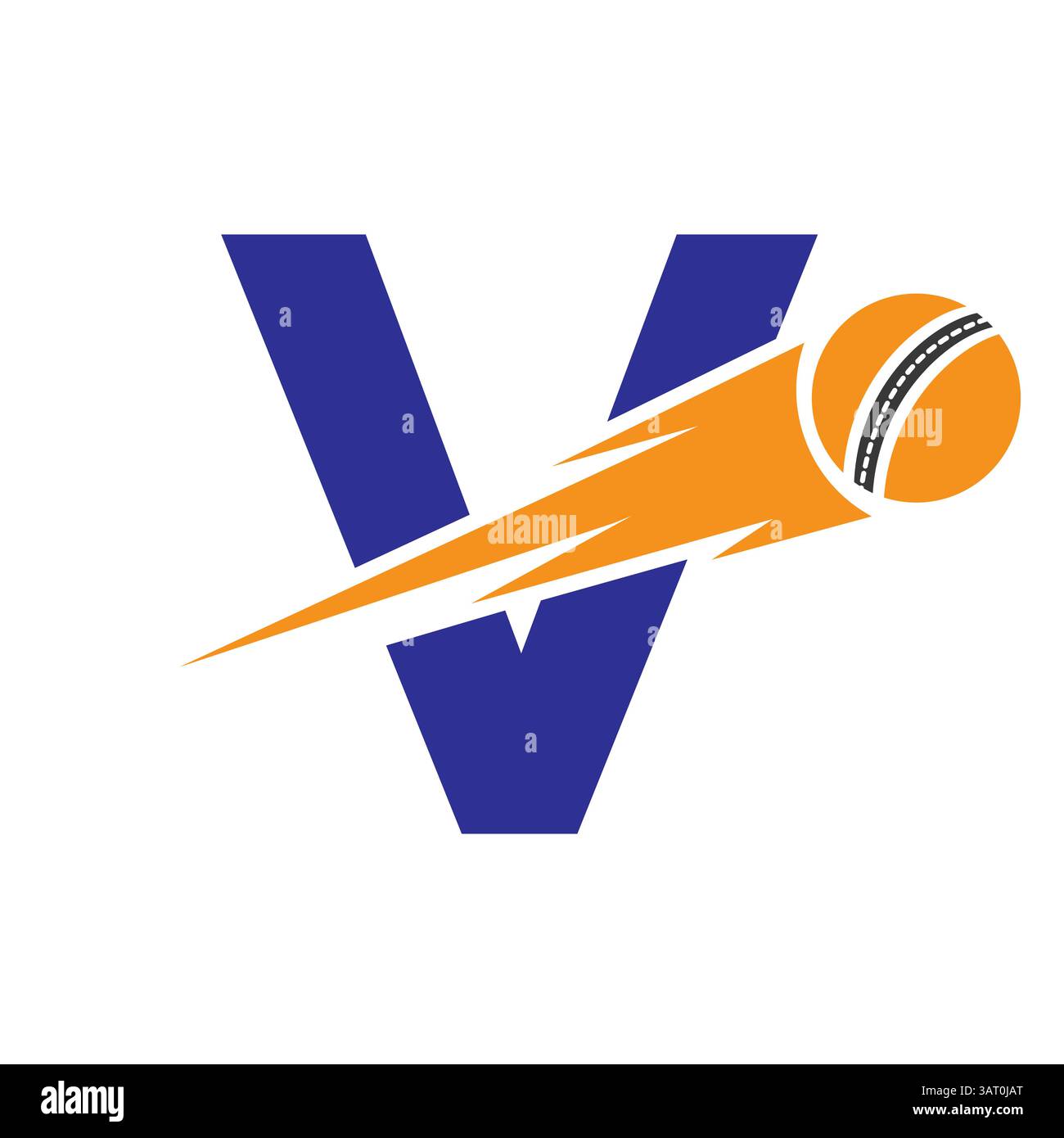 Initial Letter V Cricket Sports Logo Design With Speed Symbol. Cricket ...